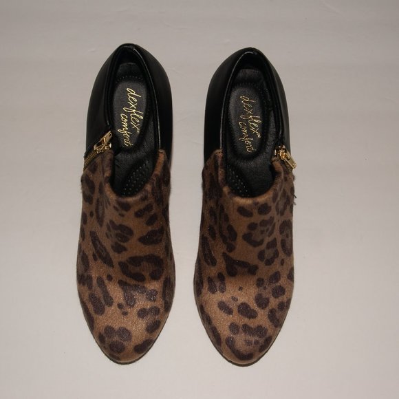 dexflex comfort | Shoes | Dexflex Leopard Print Vegan Leather Booties ...